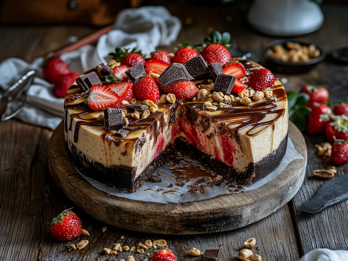Snickers Strawberry Cheesecake – Irresistibly Creamy Delight