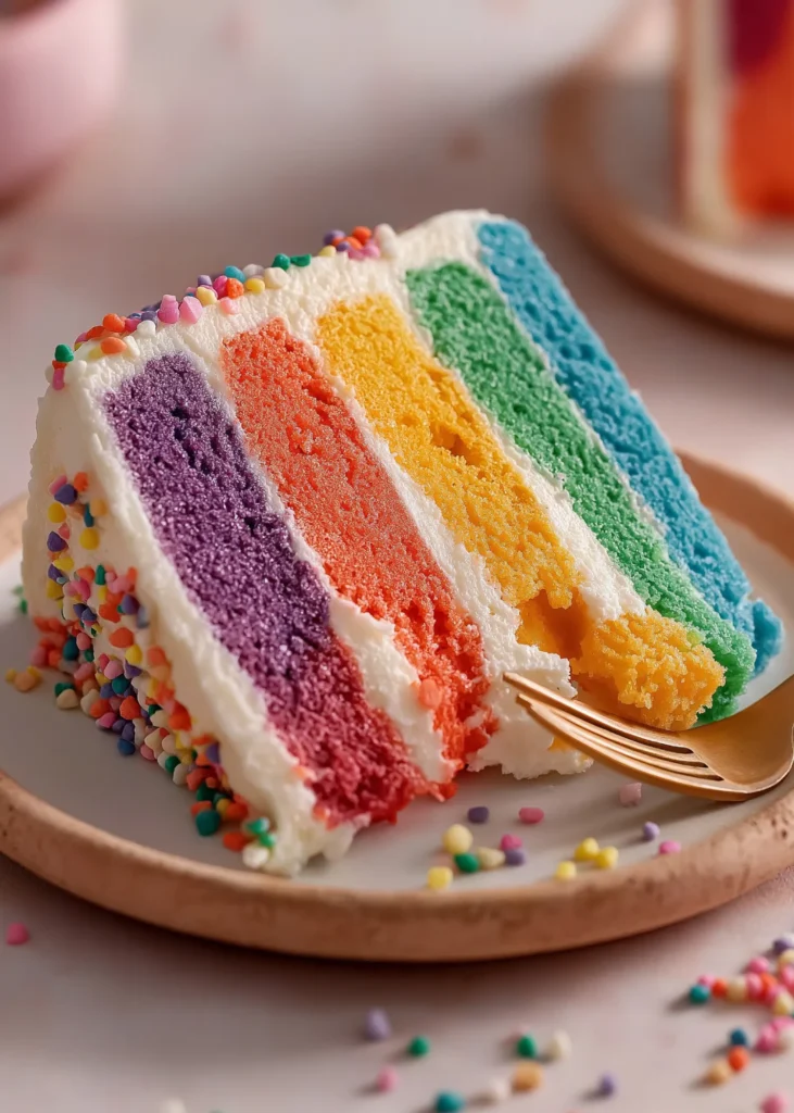 Rainbow Cake Recipe - The Best Colorful Layer Cake