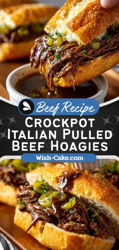 Crockpot Italian Pulled Beef Hoagies Without Fuss - Wish-Cake.com
