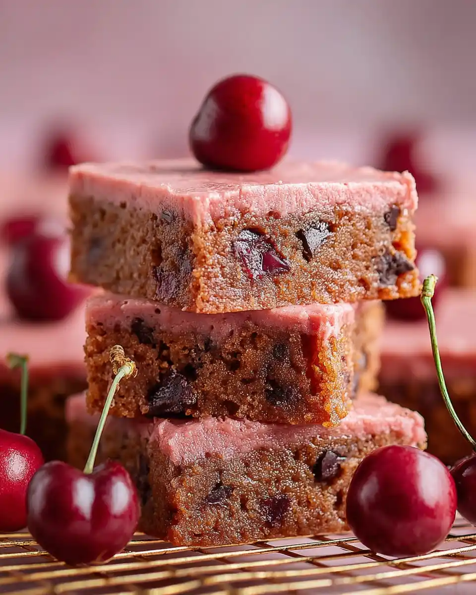 Cherry Chocolate Chip Blondies with Cherry Frosting That Actually ...