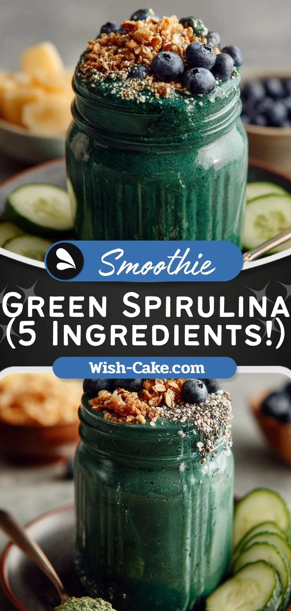 Blueberry Almond Butter Smoothie Powerful Boost - Wish-Cake.com