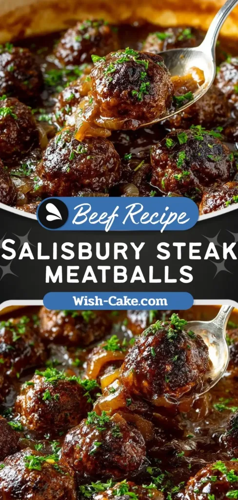 Salisbury Steak Meatballs With Rich Gravy Twist - Wish-Cake.com