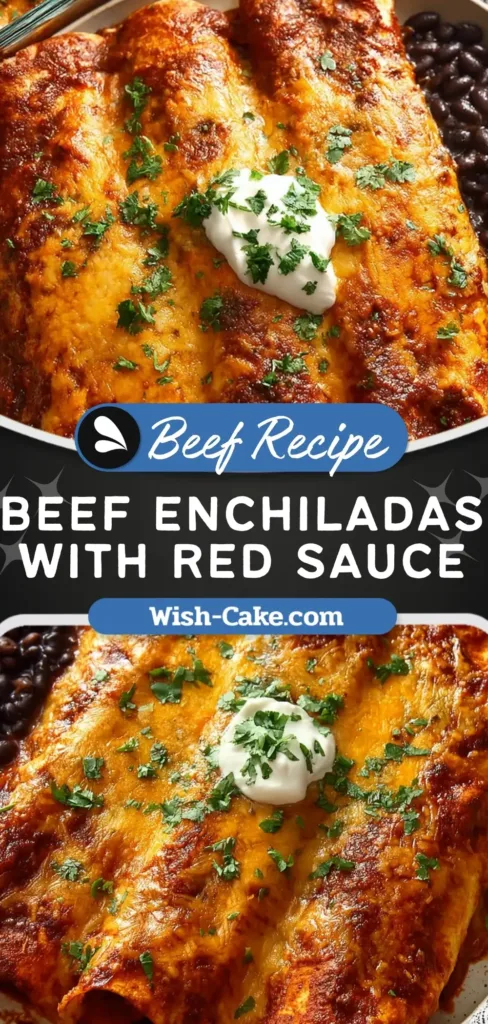 Cheesy Beef Enchiladas with Red Sauce That Everyone Loves - Wish-Cake.com