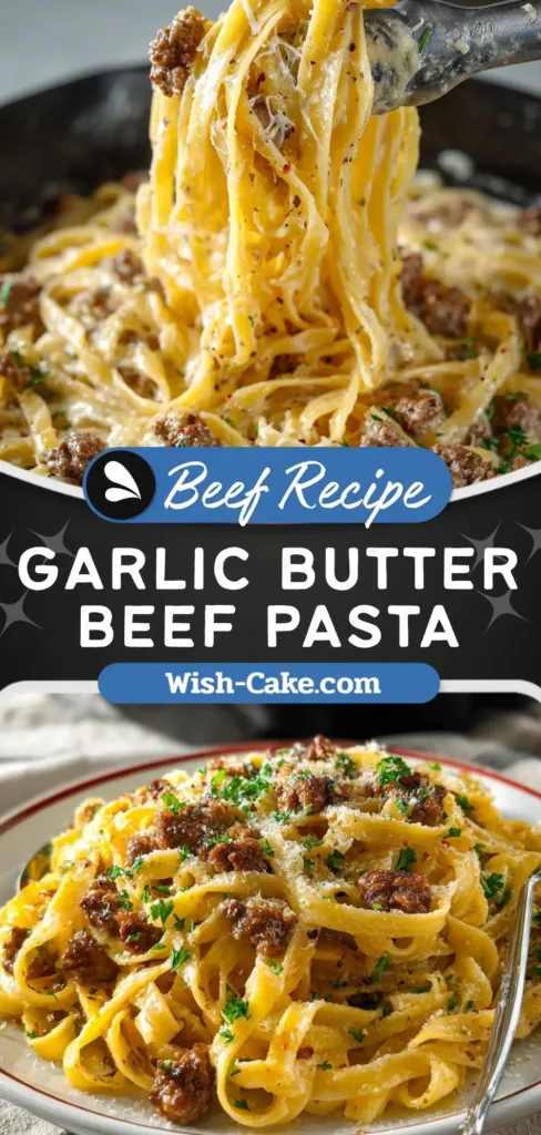 Cheesy Garlic Butter Beef Pasta Ultimate Comfort - Wish-Cake.com