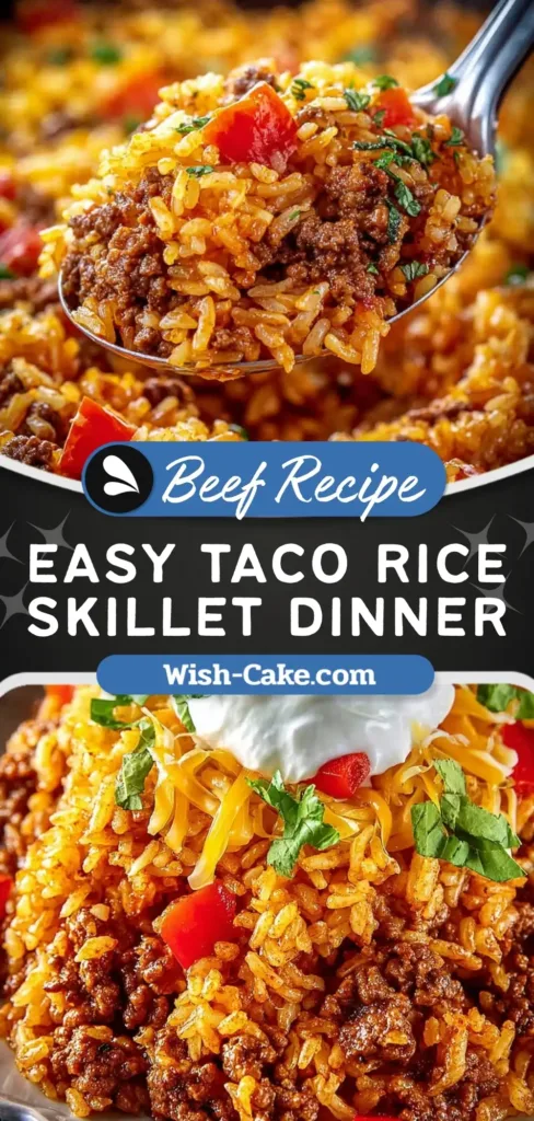 Easy Taco Rice Skillet Dinner That Never Fails - Wish-Cake.com